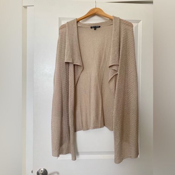 Cable & Gauge | Sweaters | Cable Gauge Beige Tan Flyaway Cardigan Sz ...